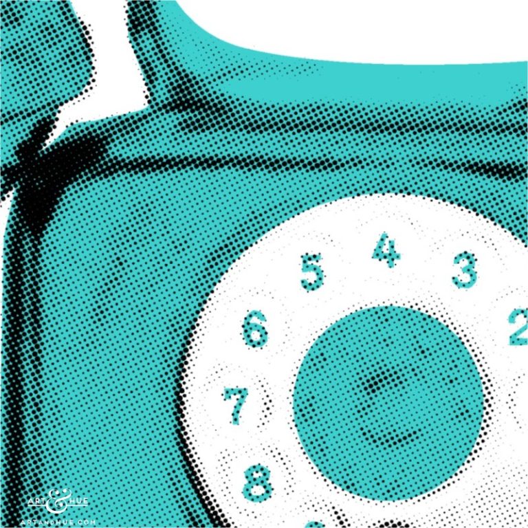 Retro Phone - Stylish Pop Art - Bespoke & Custom Art | Art & Hue