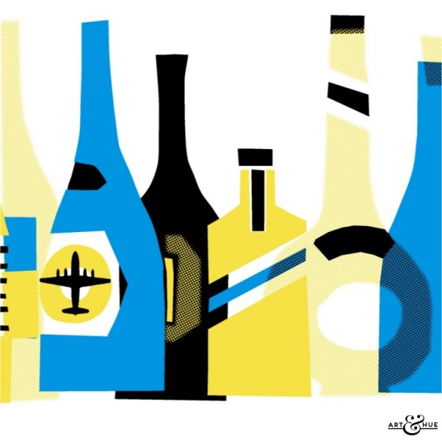 Aircraft Bar - Mid-Century Jet Set - Stylish Pop Art | Art & Hue