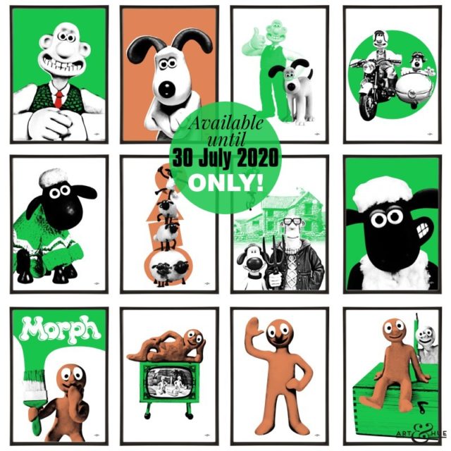 Aardman stylish pop art prints by Art & Hue
