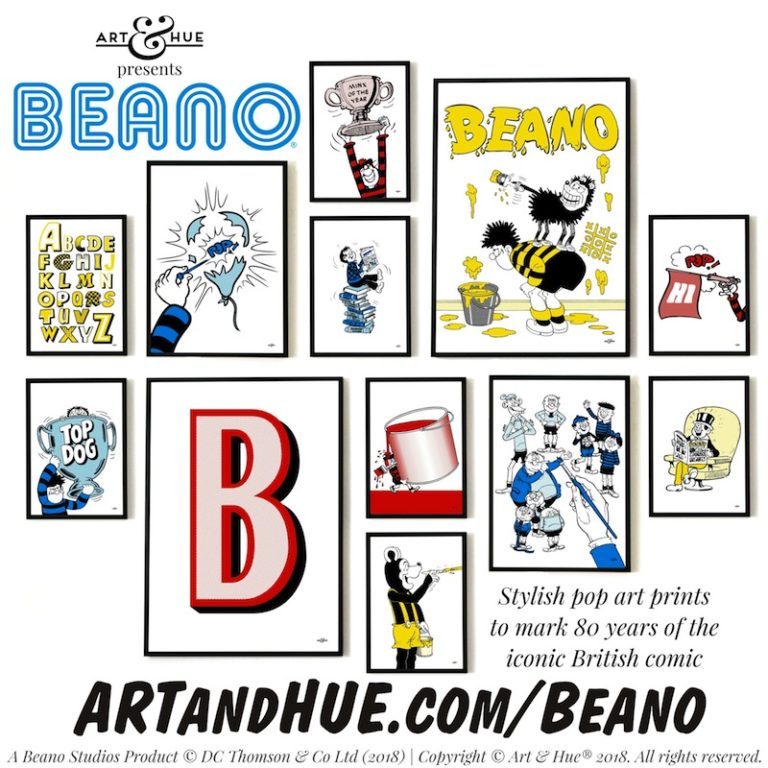 Art & Hue presents Beano Pop Art prints | Art & Hue