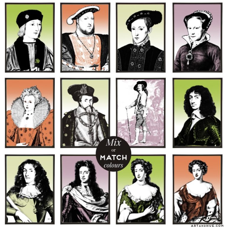 Tudors and Stuarts Group - Stylish Pop Art - Bespoke & Custom Art | Art ...